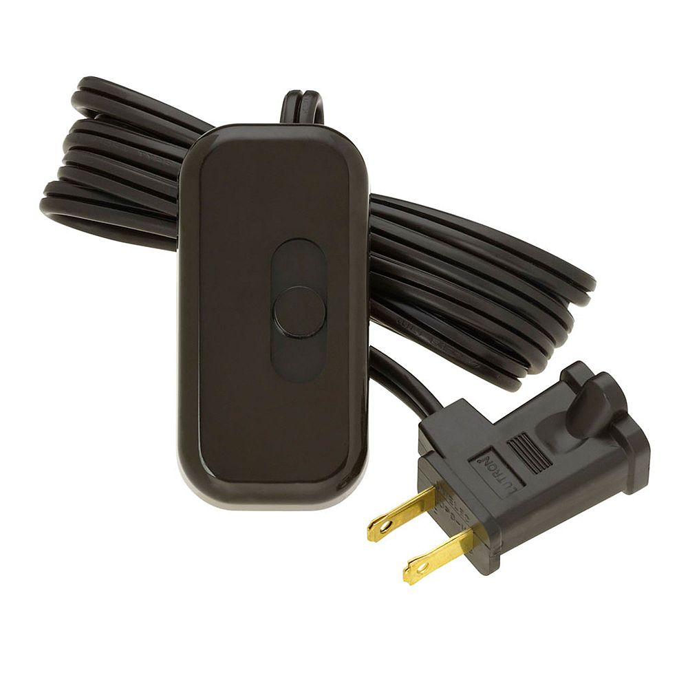 Lutron Credenza 300W Plug-In Lamp Dimmer in Brown with LED Night Light ...