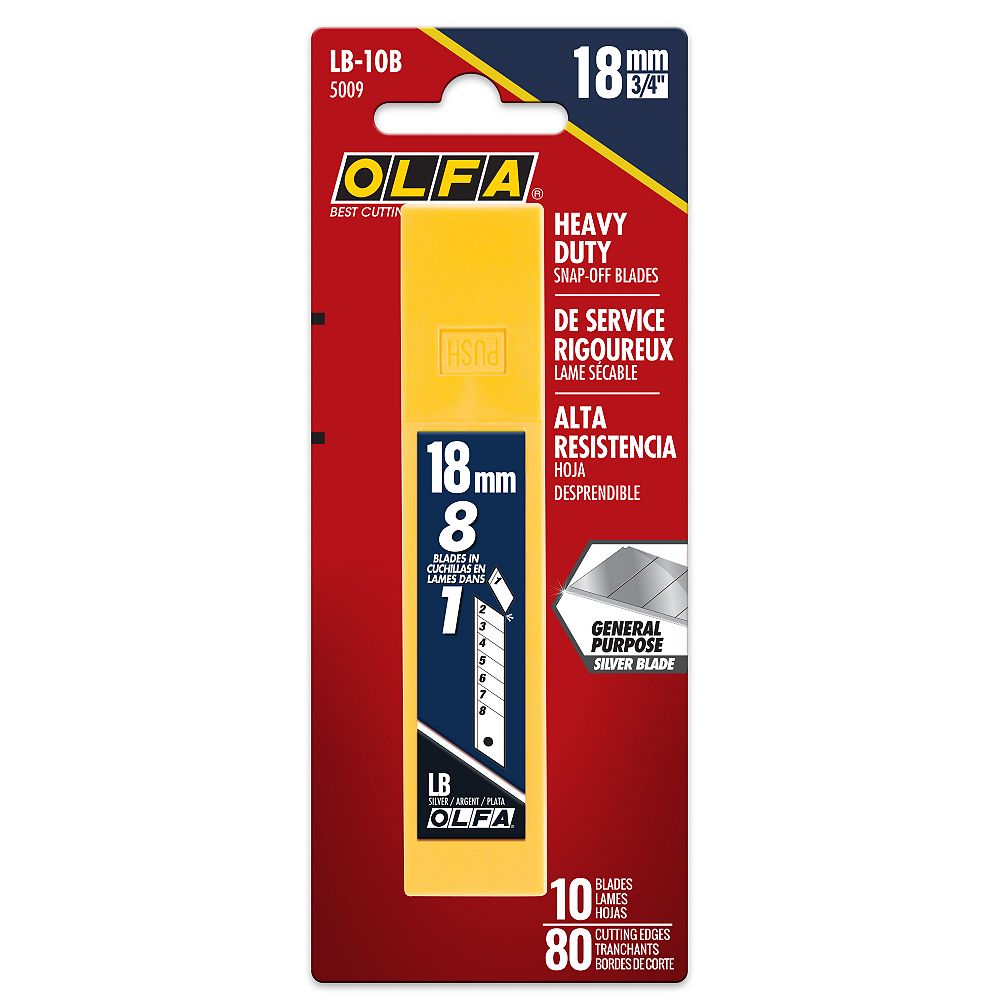 Olfa 18mm Snap-Off Replacement Blades, 10 pack | The Home Depot Canada