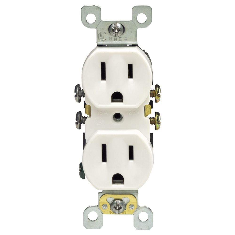 Leviton Prise Double, Blanc | Home Depot Canada