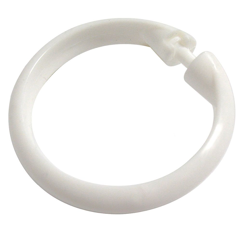 Zenna Home Shower Rings - White. 12Pcs | The Home Depot Canada