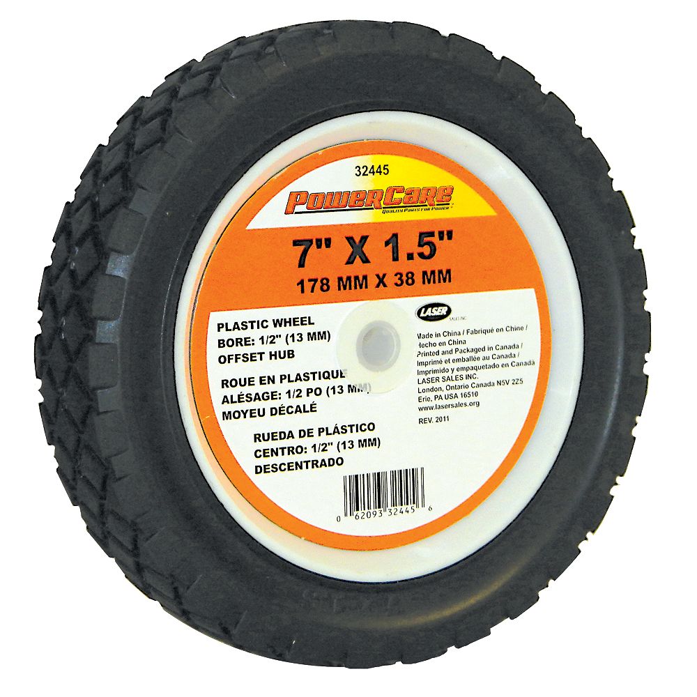 Power Care 7-inch x 1.50-inch Wheel with 1 5/8-inch Offset Hub for Lawn ...