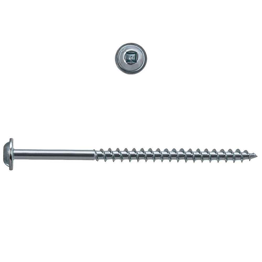 Paulin #8 x 3-inch Round Washer Head Square Drive Zinc Plated Steel ...