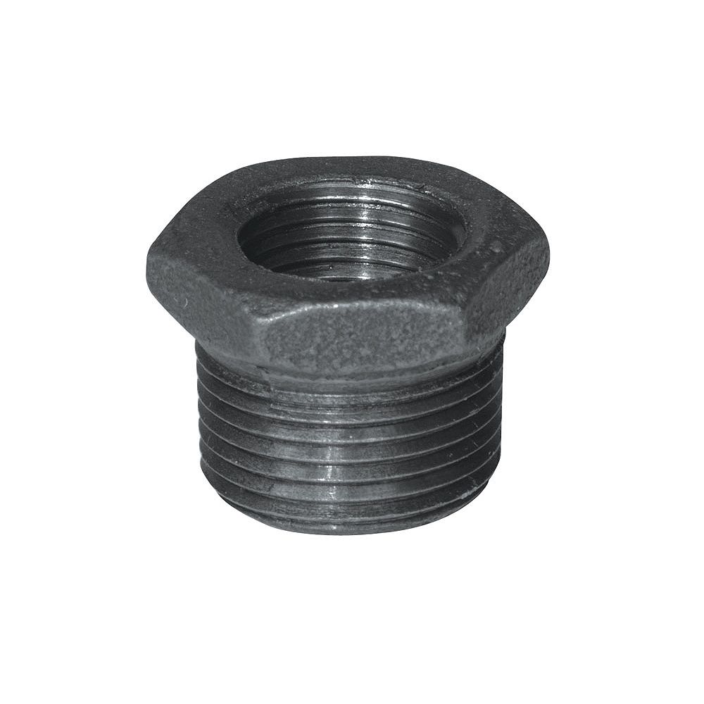 STZ Fitting Black Iron Hex Bushing 1/2 Inch x 1/4 Inch | The Home Depot ...