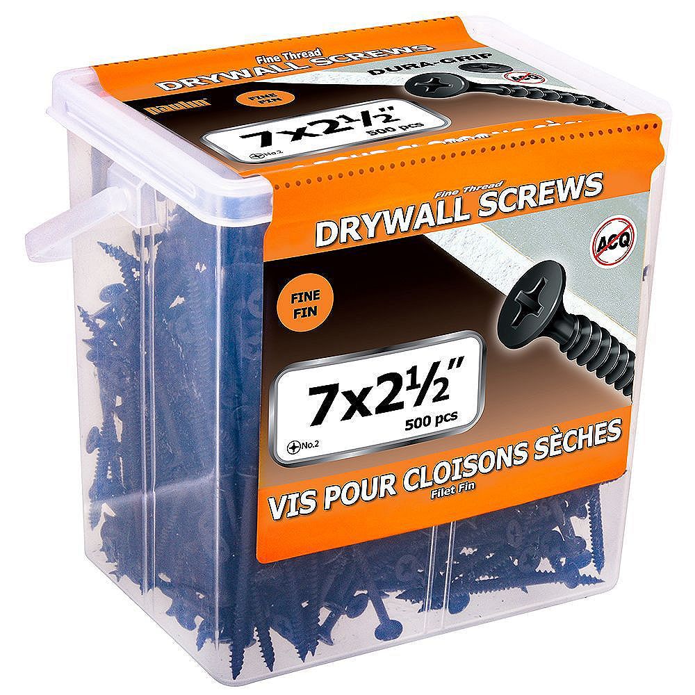 Paulin #7 x 2-1/2-inch Flat Head Phillips Drive Fine Thread Drywall ...