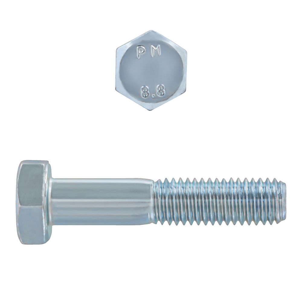Paulin M10-1.50 x 50mm Class 8.8 Metric Hex Cap Screw - DIN 931 Partial Thread - Zinc Plat ...