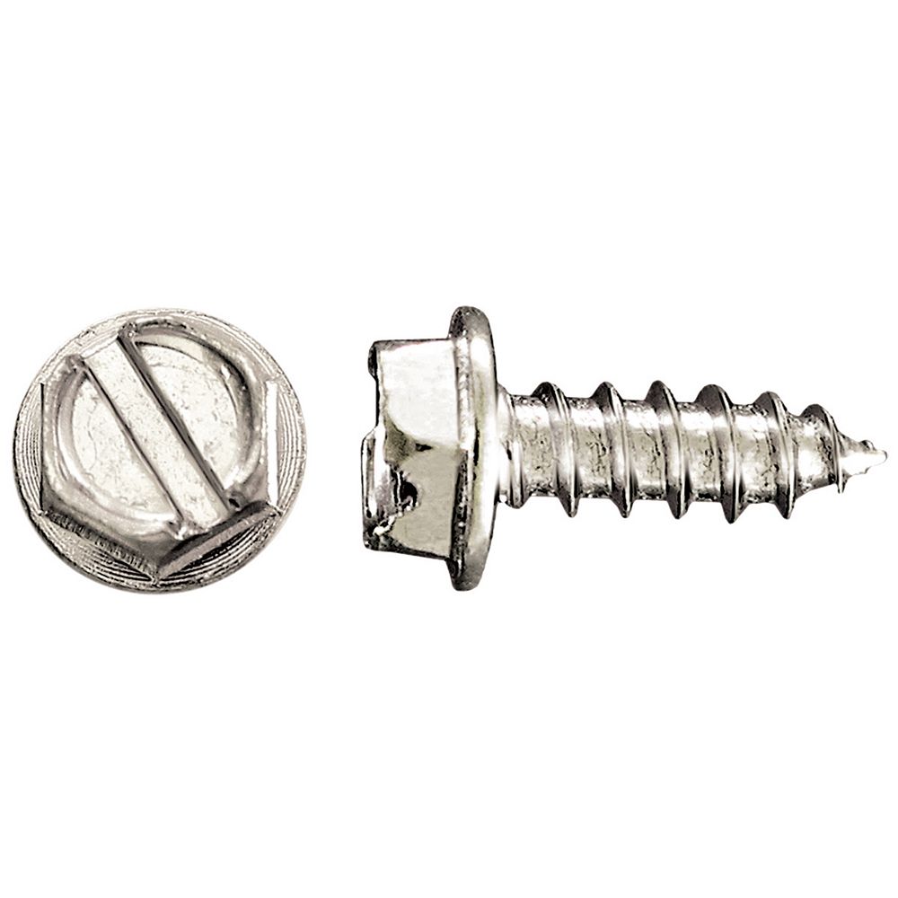 Paulin #8 x 3/4 -inch Indented Hex Head Washer Slot Drive Steel Metal ...