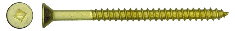 Paulin #6 x 1-1/4 -inch Flat Head Square Drive Solid Brass Wood Screws ...
