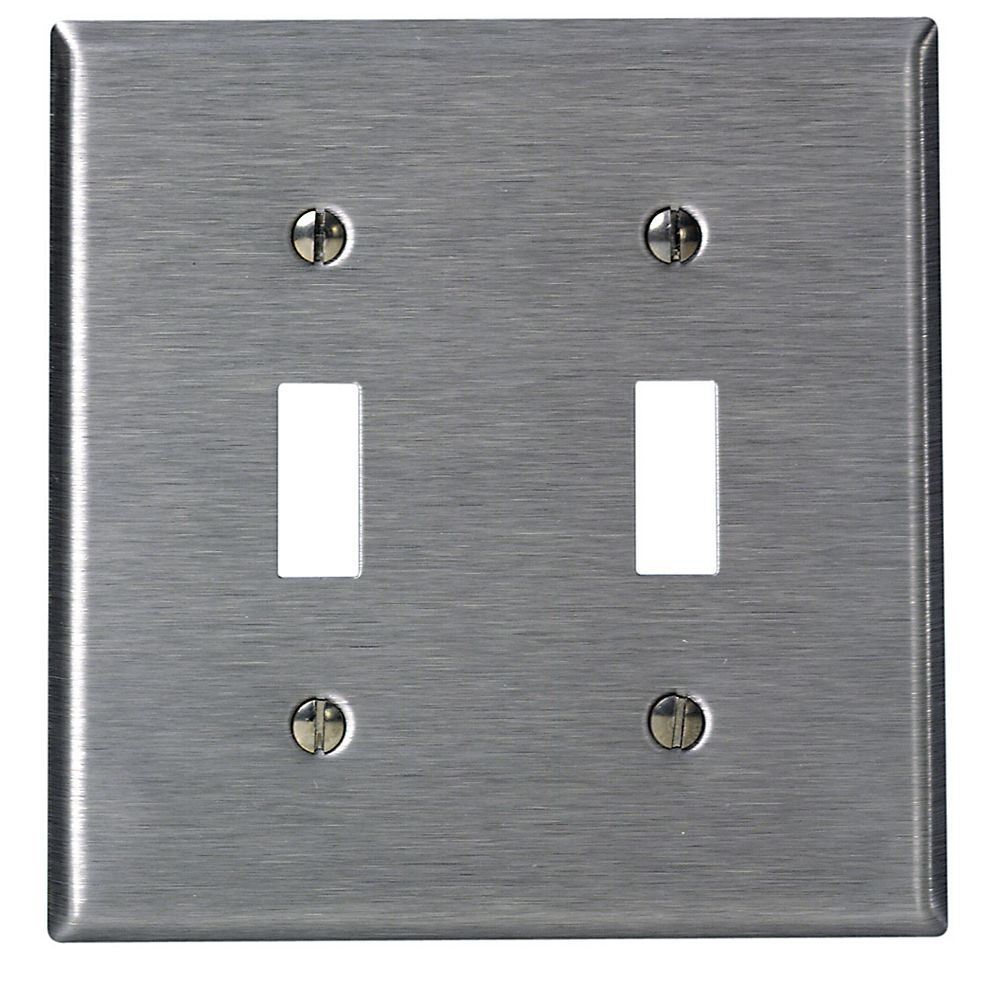 Leviton 2 Gang Stainless Steel Switch Plate | The Home Depot Canada