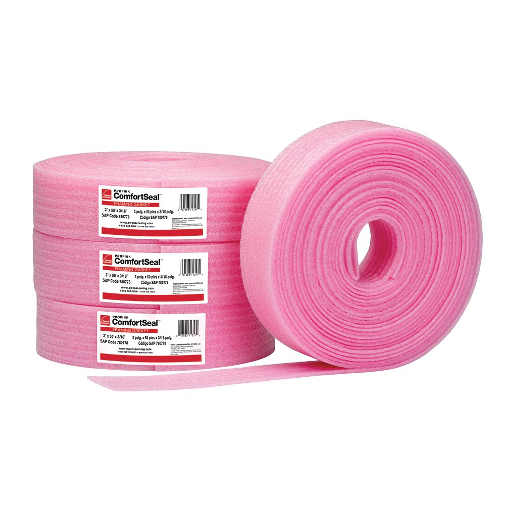 Owens Corning ProPINK ComfortSeal Sill Gasket 3 1 2 inch X 82 ft X 3 owens-corning-propink-comfortseal-sill-gasket-3-1-2-inch-x-82-ft-x-3