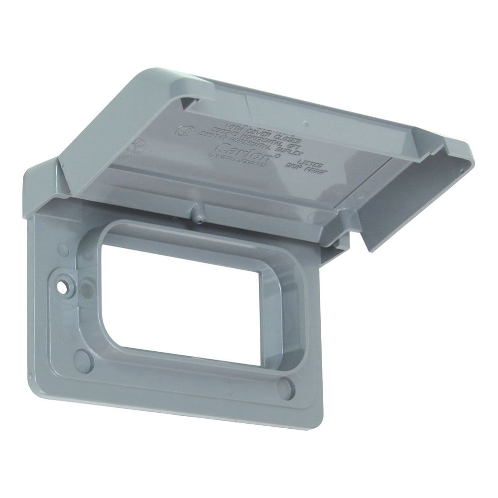 Thomas & Betts Weatherproof Single Gang GFI Horizontal PVC Cover Grey ... Thomas & Betts Weatherproof Single Gang GFI Horizontal PVC Cover Grey ...