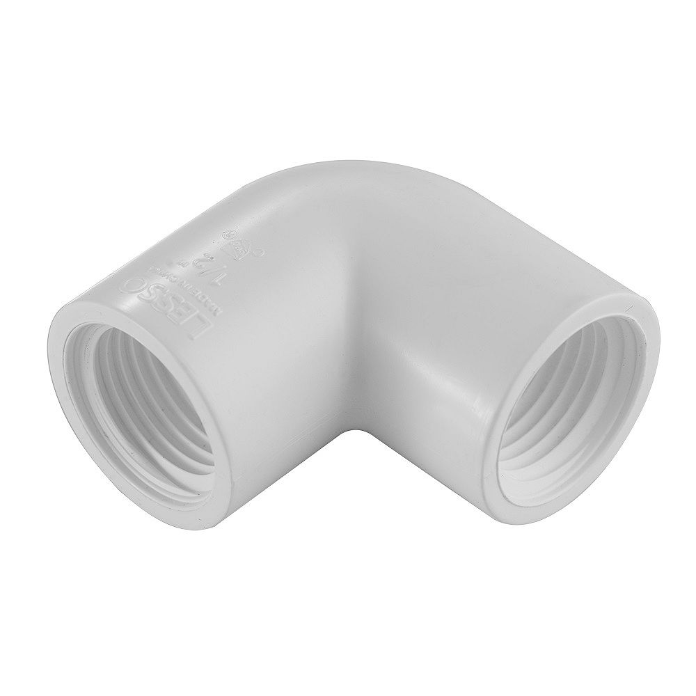 LESSO 1/2 In. PVC Schedule 40 / 90 Degree Elbow FIPT | The Home Depot ...