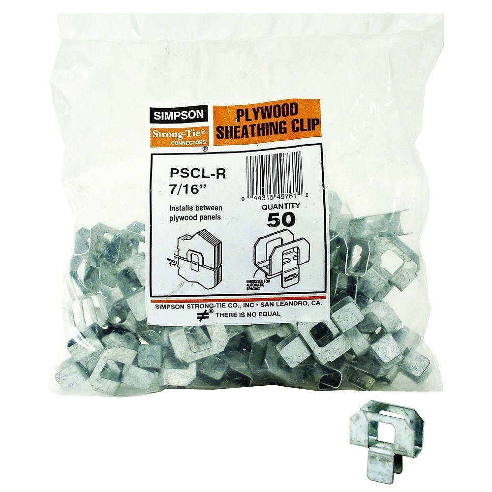 Simpson Strong-Tie 7/16 in. 20-Gauge Galvanized Panel Sheathing Clip ...