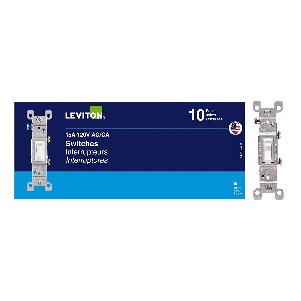 Leviton Single Pole Switch, White - (10-Pack) | The Home Depot Canada