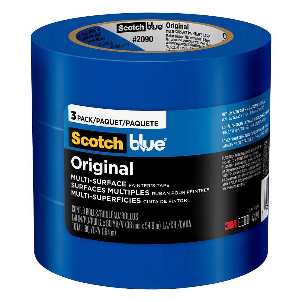 ScotchBlue Original Multi-Surface Painter's Tape 2090-36AP3, 1.41 in x ... ScotchBlue Original Multi-Surface Painter's Tape 2090-36AP3, 1.41 in x ...