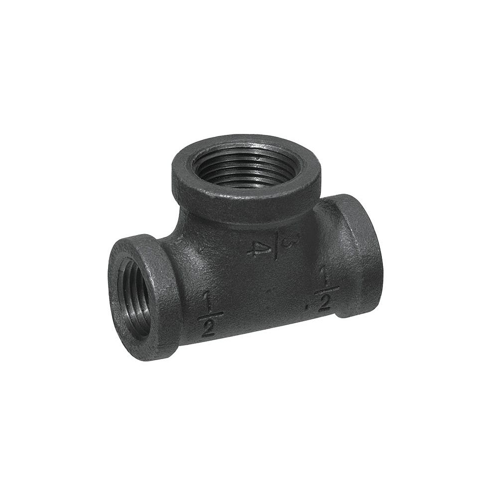 Aqua-Dynamic Fitting Black Iron Reducing Tee 3/4 Inch x 1/2 Inch x 1/2 Inch | The Home Depot Canada