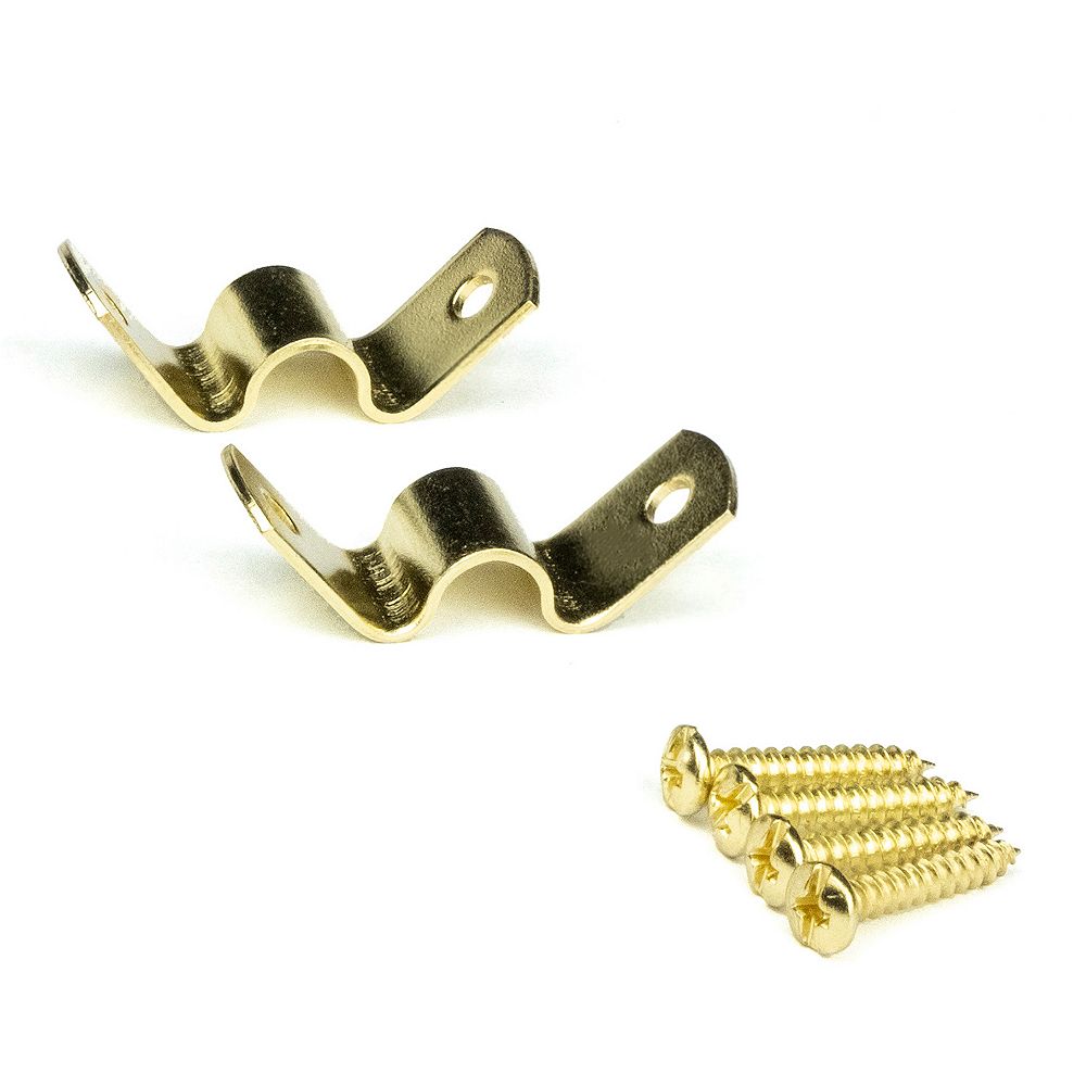 Shur Trim Aluminum Stair Rod Clips, Brass - 1/4 Inch | The Home Depot ...