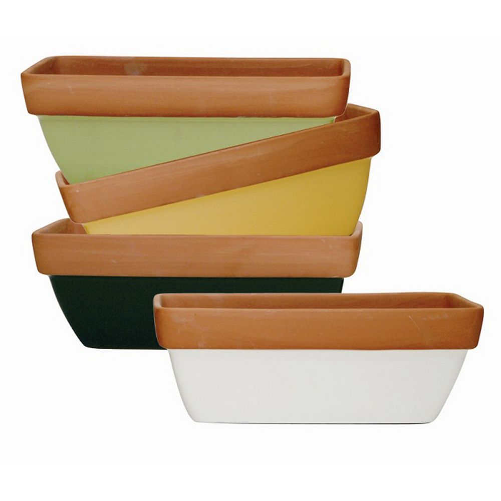 New England Pottery 12-inch Window Box in Glazed Terra Cotta | The Home ...