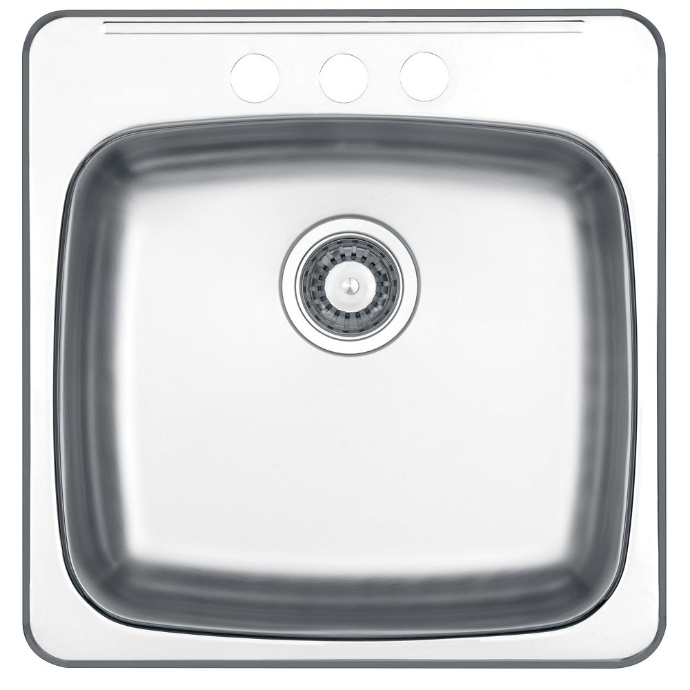 Wessan Drop In Single Bowl Stainless Steel Sink | The Home Depot Canada