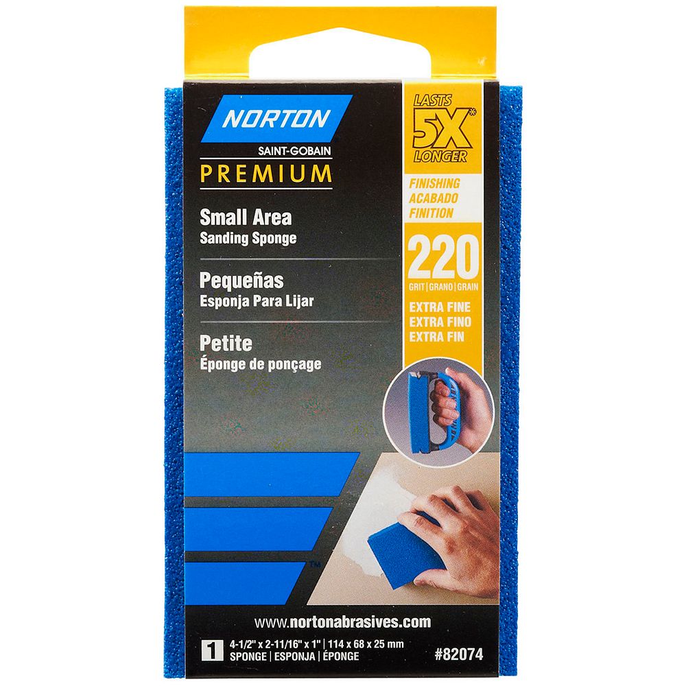 Norton Premium 5X Small Area Sponge 220XFine | The Home Depot Canada