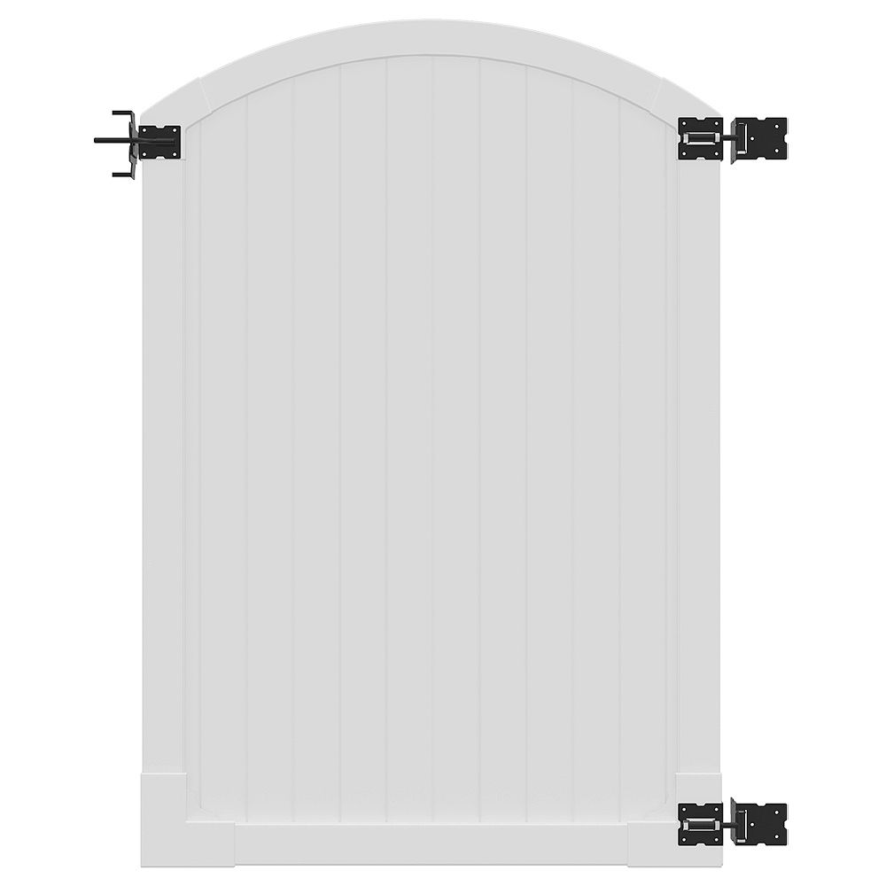 Wambam Traditional 4 ft. x 6 ft. Premium Vinyl Arched Top Fence Gate ...