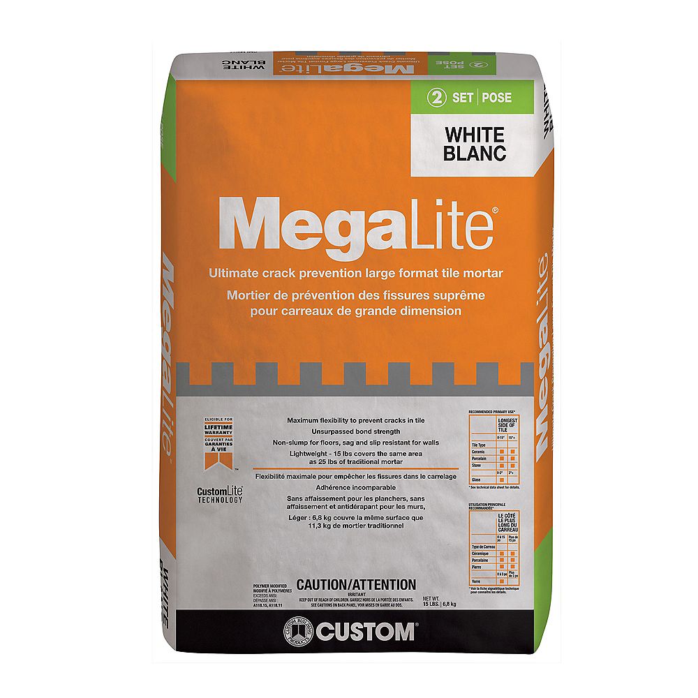 Custom Building Products MegaLite Crack Prevention Mortar 15 lb. (6.804 ...