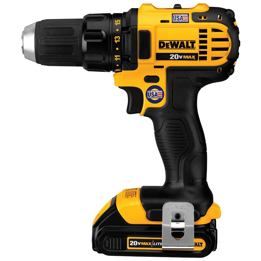 DEWALT Perceuse/visseuse compacte sans fil 20V MAX Lithium-Ion avec (2 ...