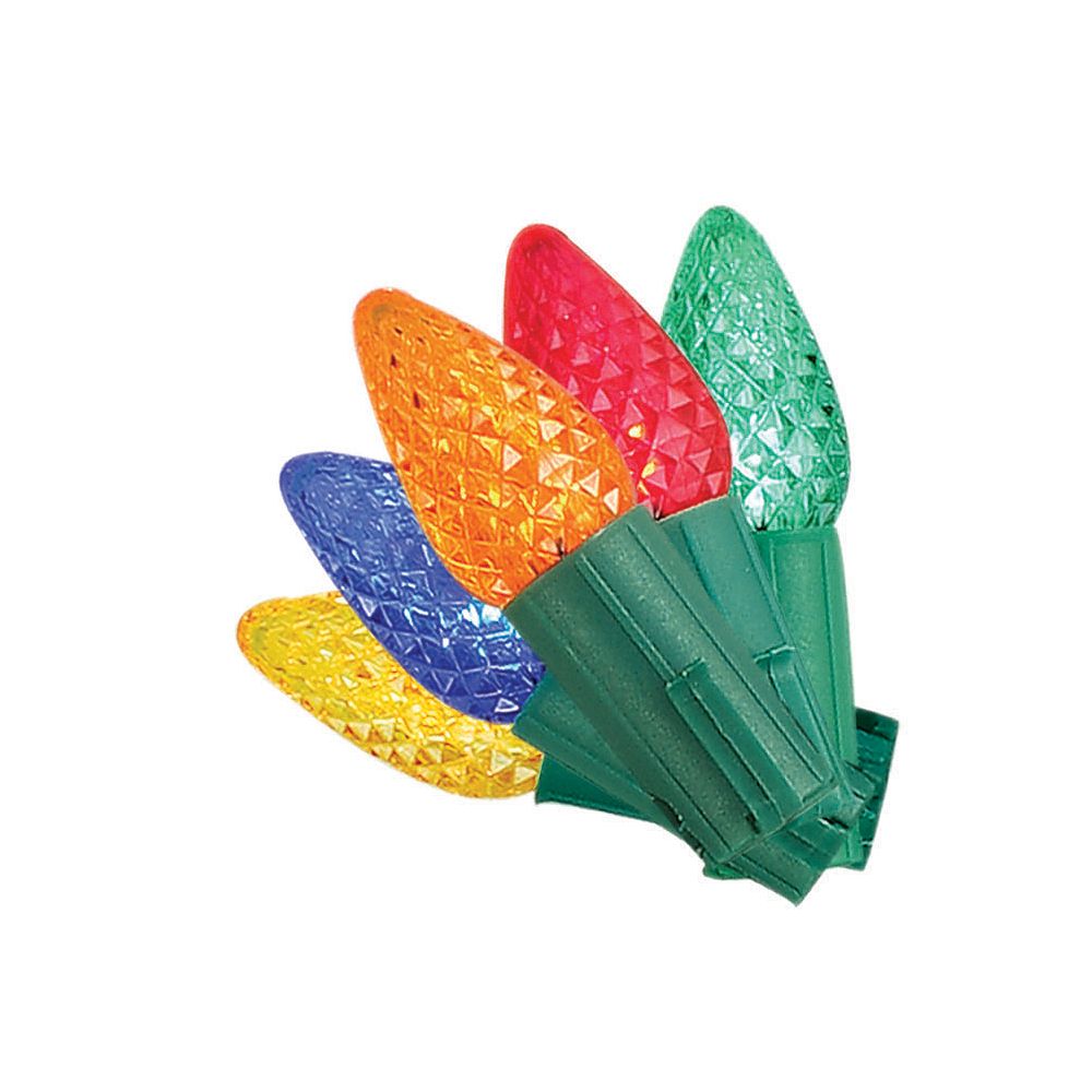 Home Accents 35 LED Super Bright C7 Multi-Color Lights | The Home Depot ...