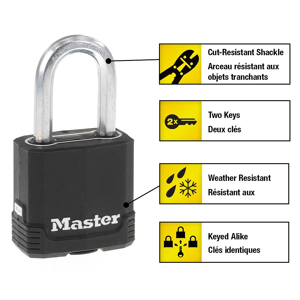Master Lock Magnum Covered Laminated Padlock 1-3/4 In. With 1-1/2 In ...