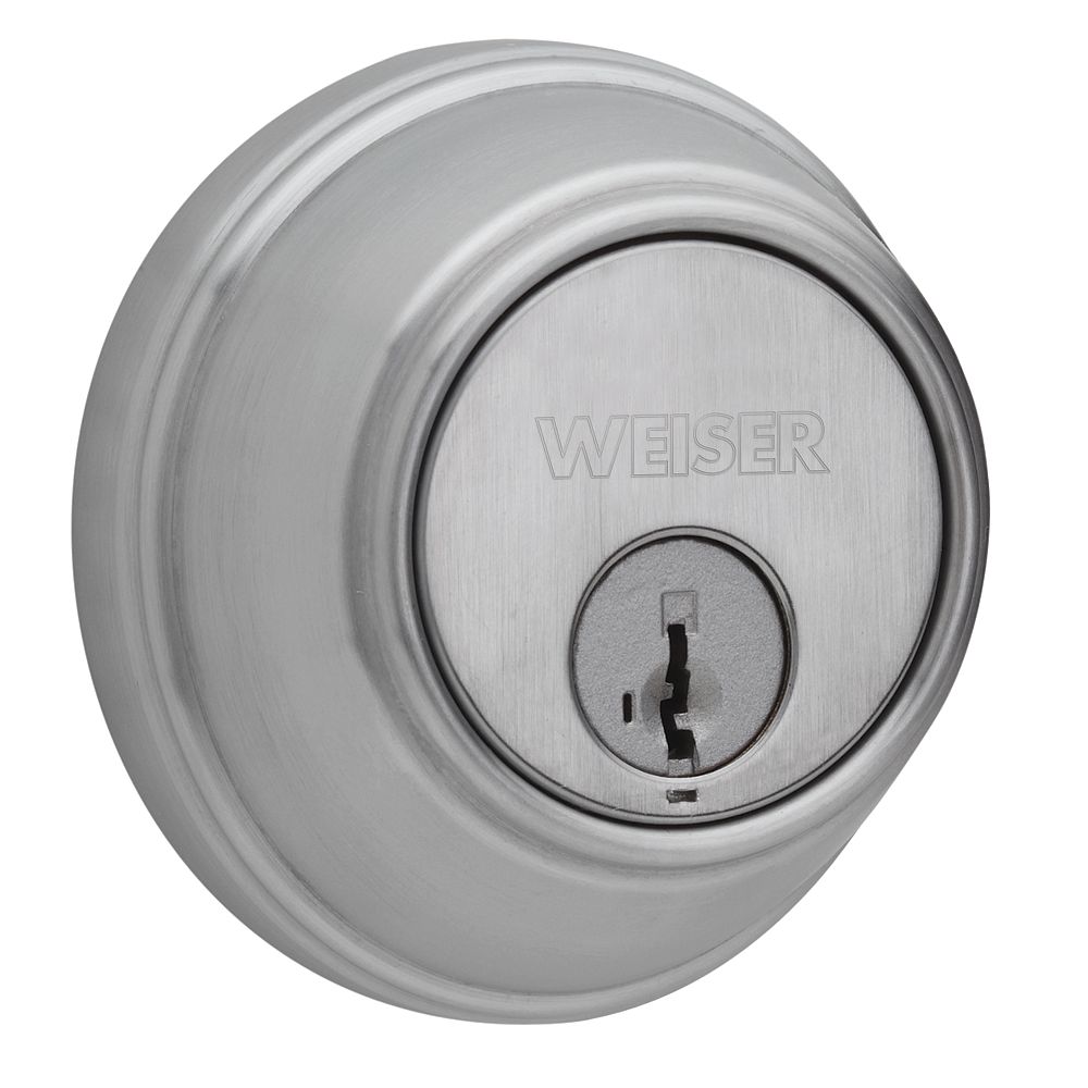 Weiser Satin Chrome Single Cylinder Key Control Deadbolt | The Home ...