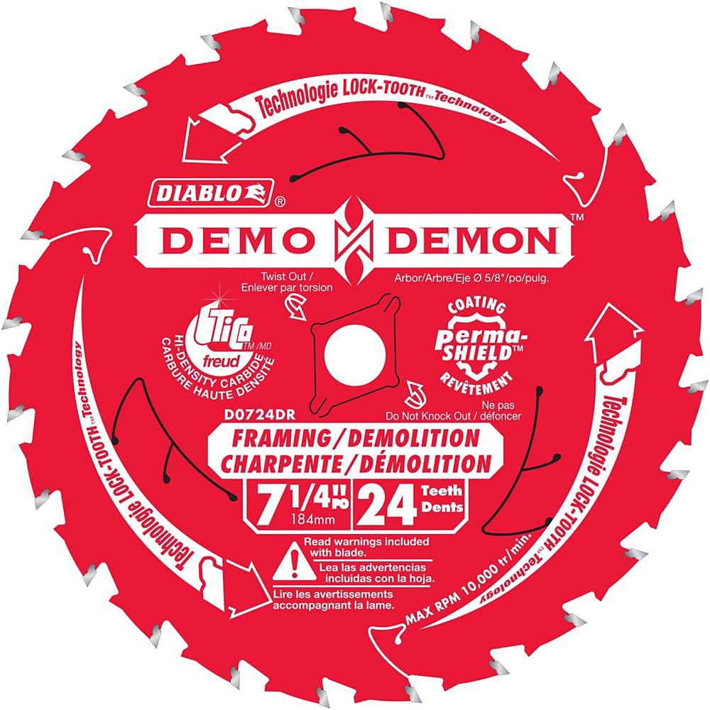 Diablo Demo Demon 7 1/4-inch x 24 Tooth Carbide Tipped Framing ...