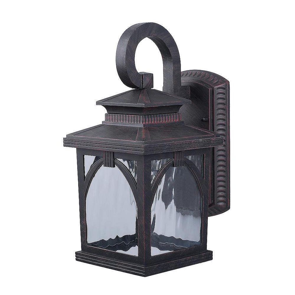 Canarm Asher 1 Light Brushed Bronze Wall Lantern, Watermark Glass | The ...
