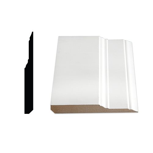 Alexandria Moulding 1/2-inch x 5 1/2-inch Modern MDF Primed Fibreboard ...