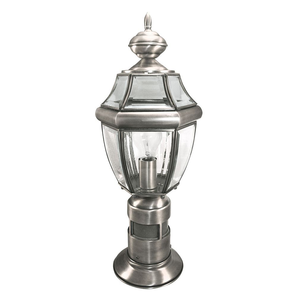 Heath Zenith 360 Degree Post Light - Antique Silver | The Home Depot Canada