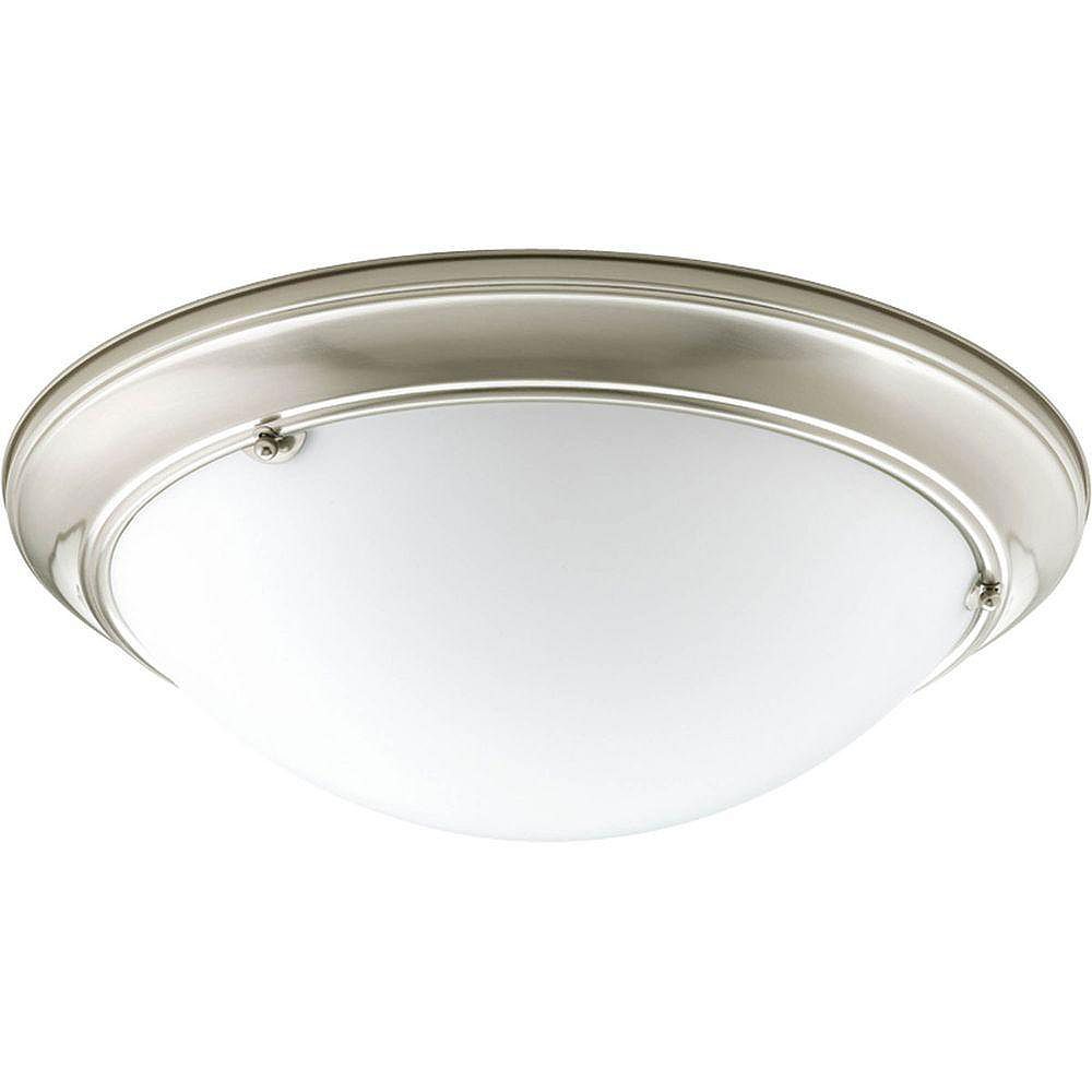 Progress Lighting Eclipse Collection 3 Light Brushed Nickel Flushmount ...