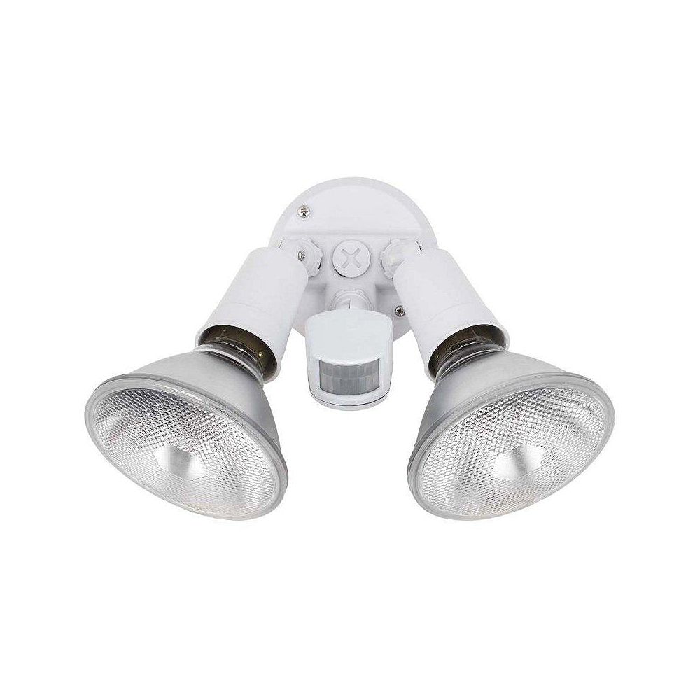 Globe Electric 300 Watt Twin Lamp Infrared Motion Sensored Outdoor ...