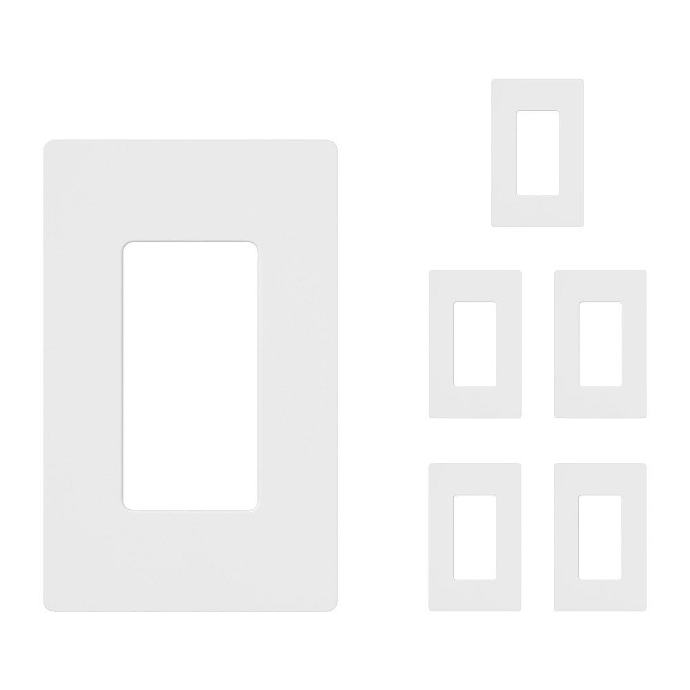 Lutron Claro 1 Gang Decorator/Rocker Wallplate, Gloss, White (6-Pack ...