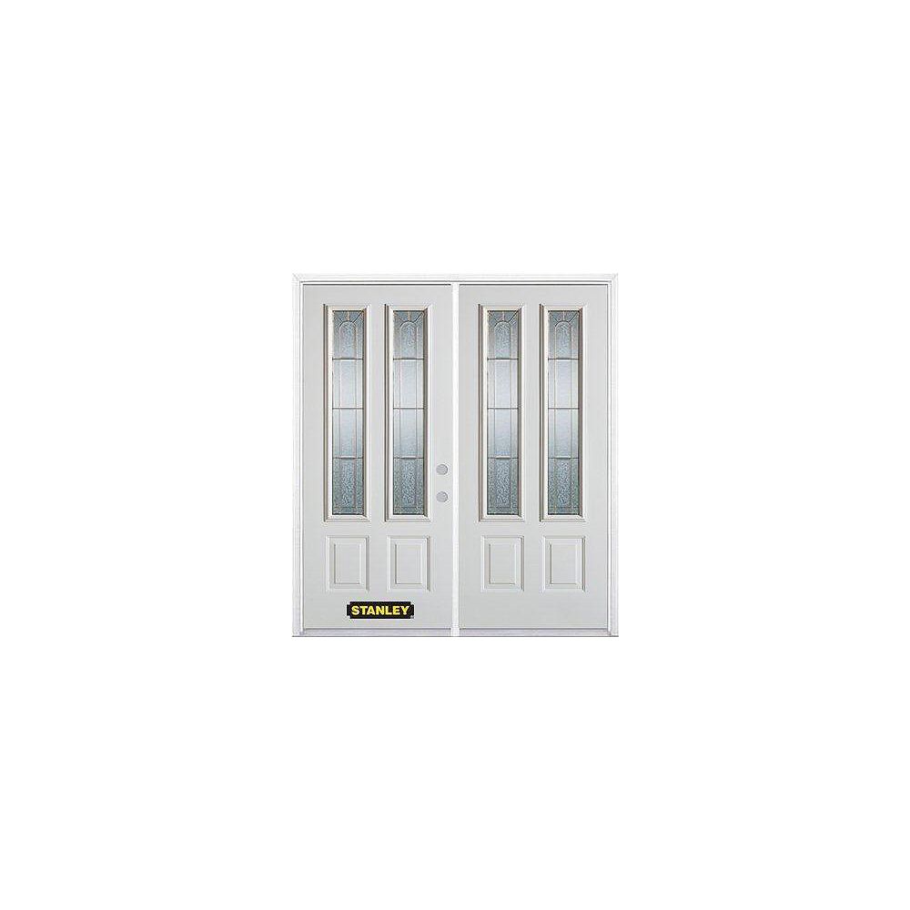 STANLEY Doors 71 inch x 82.375 inch Elisabeth Brass 2-Lite 2-Panel ...
