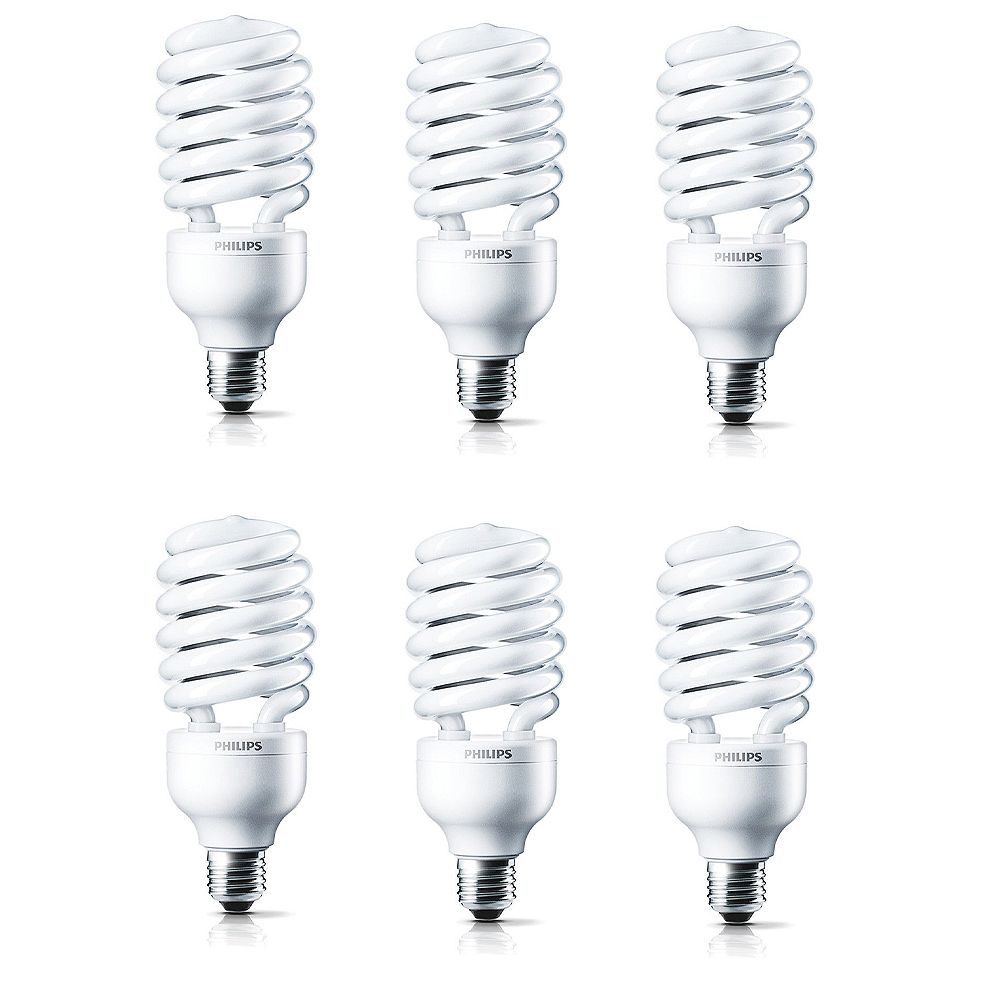 Philips CFL 42W = 150W Twister Soft White (2700K) - Case of 6 Bulbs ...