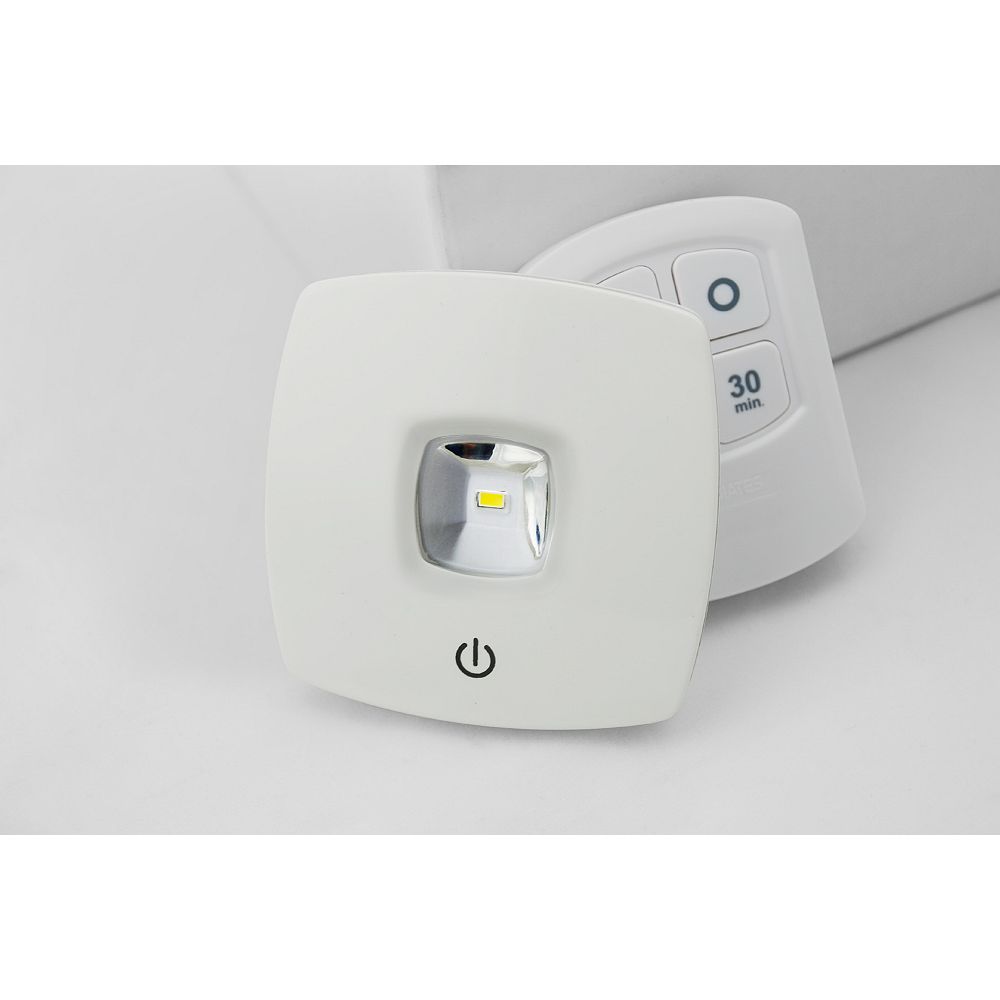 Homemates LED Square Puck Light with Switch (4-Pack) | The Home Depot ...