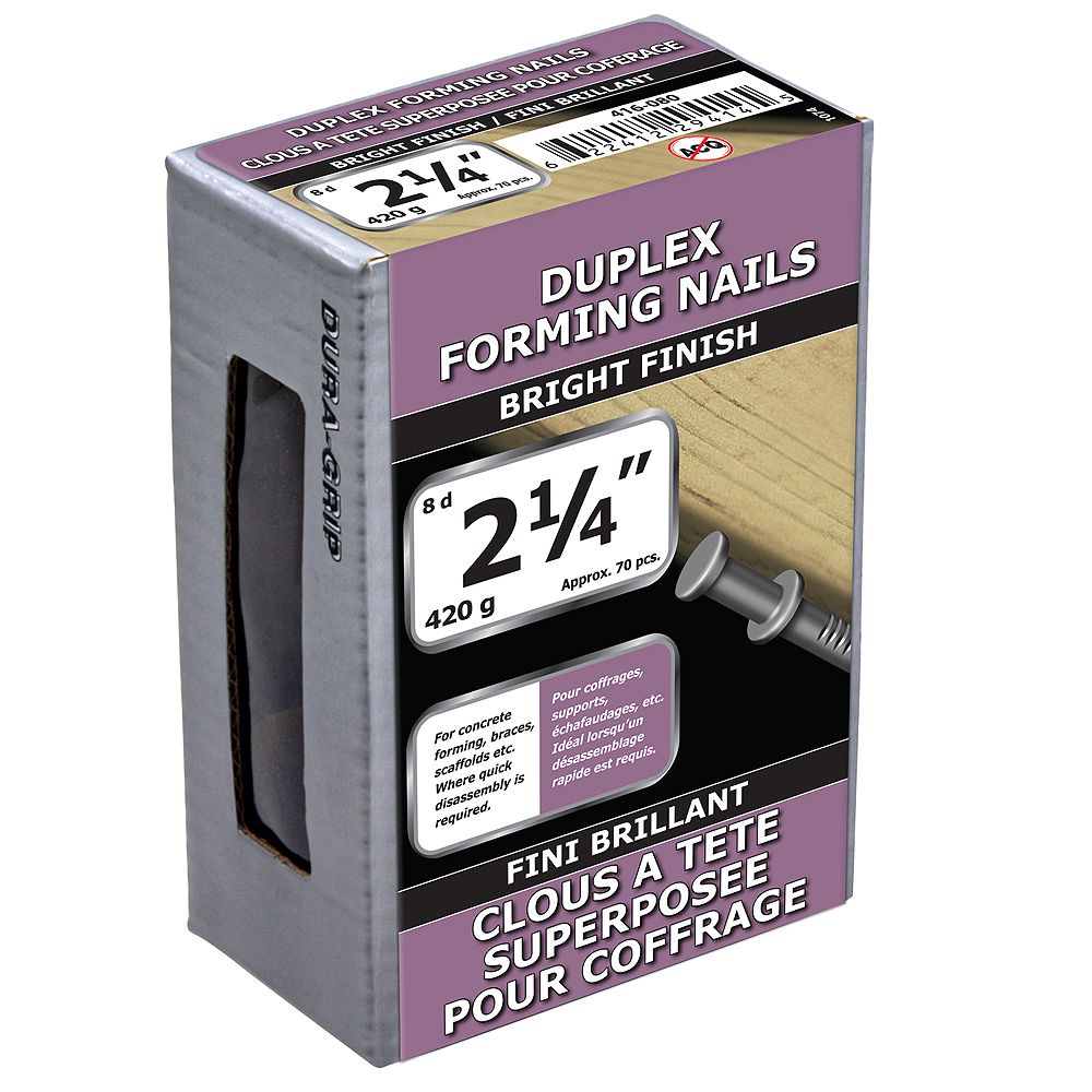 Paulin 2-1/4-inch (8d) Duplex Forming Nails Bright Finish - 420g ...