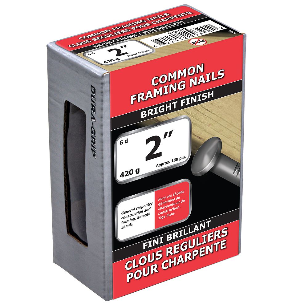 Paulin 2-inch (6d) Common Framing Nails Bright Finish - 420g (approx ...