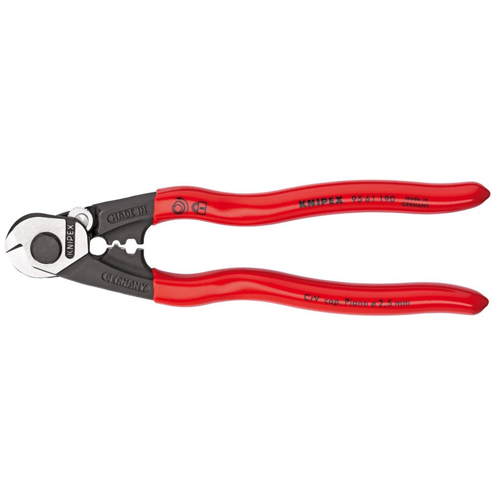 Knipex Heavy Duty Forged Steel 7-1/2-inch Wire Rope Cutters with 64 HRC ...