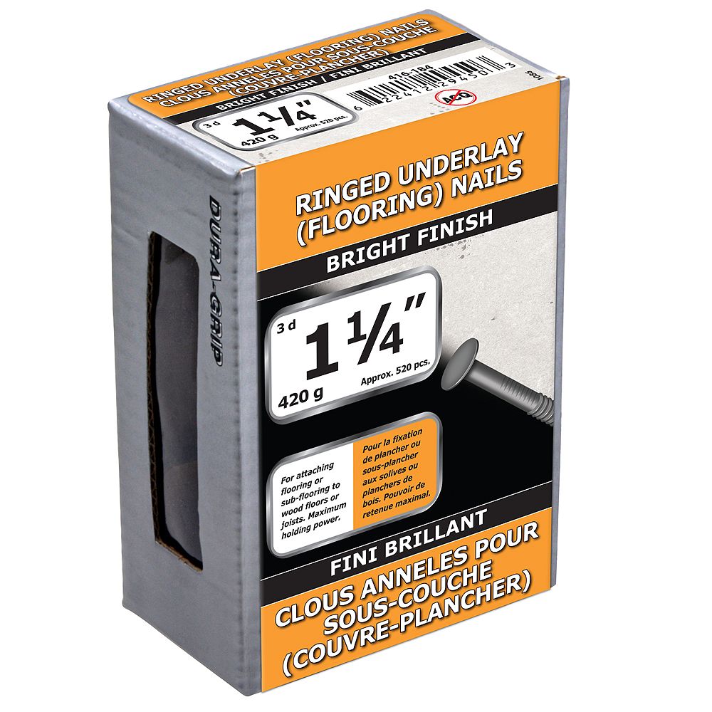 Paulin 1-1/4-inch (3d) Ringed Underlay Flooring Nails Bright Finish ...