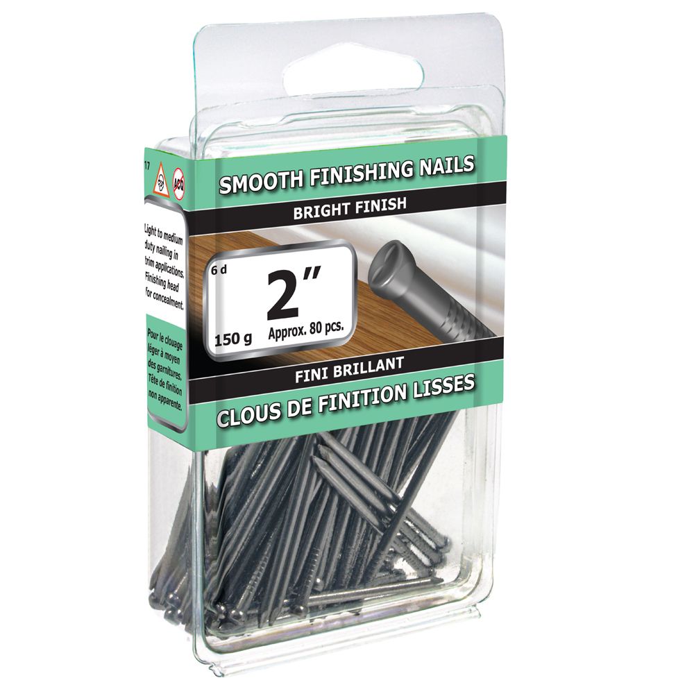 Paulin 2-inch (6d) Smooth Finishing Nails Bright Finish - 150g (approx ...