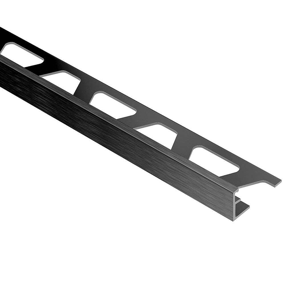 Schluter Jolly Brushed Graphite Anodized Aluminum 3/8 in. x 8 ft. 2-1/2 ...