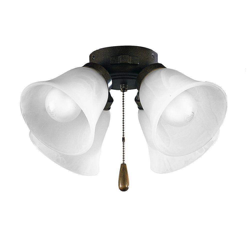 Progress Lighting AirPro Weathered Bronze 4-light Ceiling Fan Light ...