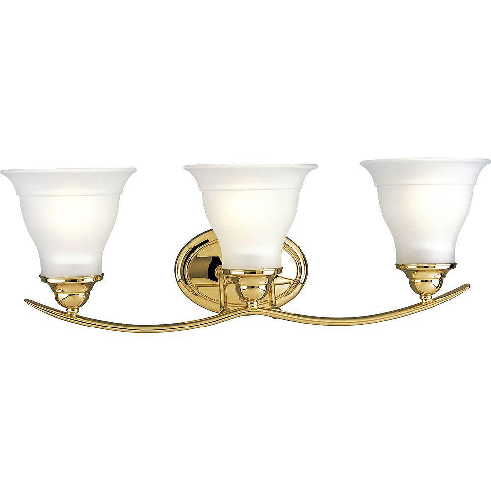 Progress Lighting Trinity Collection Polished Brass 3-light Wall ...
