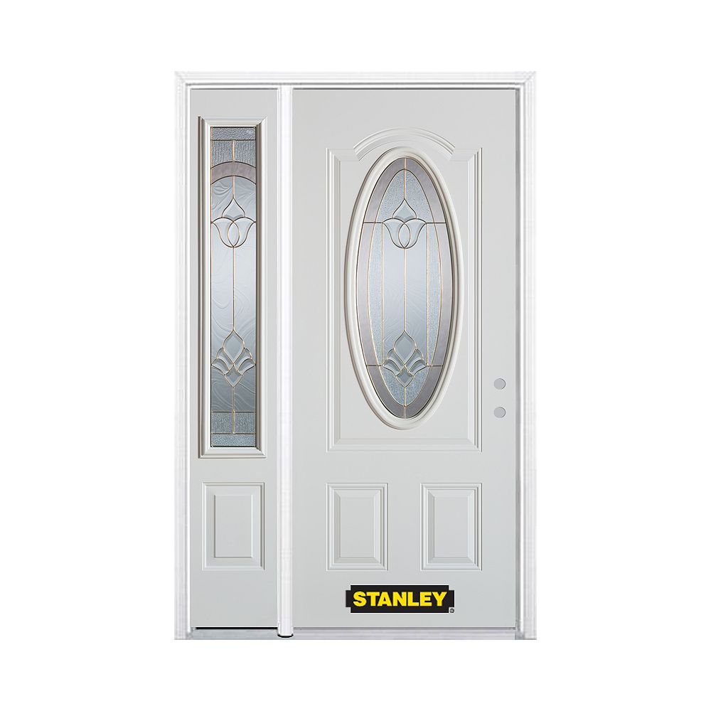 STANLEY Doors 52.75 inch x 82.375 inch Marilyn Brass 3/4 Oval Lite 2 ...