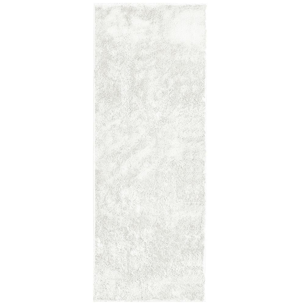 Lanart Rug Silk Reflections White 2 ft. 6-inch x 8 ft. Indoor Shag ...