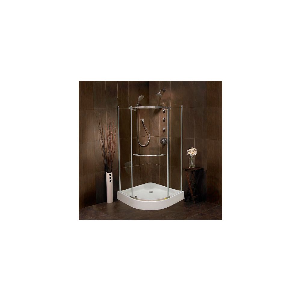 Mirolin Sorrento 38 Inch Acrylic Round Front Shower Door & Base | The ...